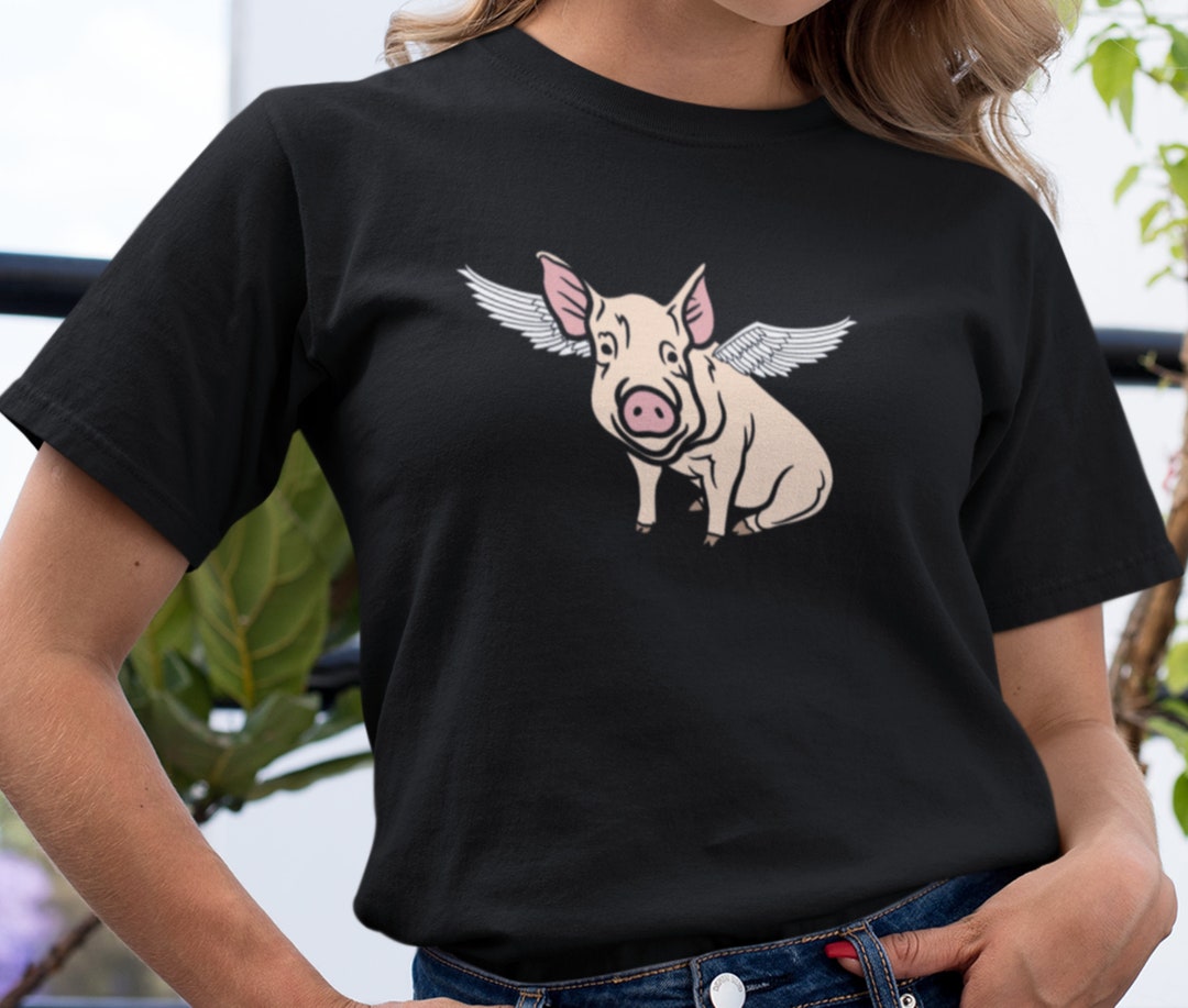 Flying Pig T-shirt, Cute Pig Shirt - Etsy
