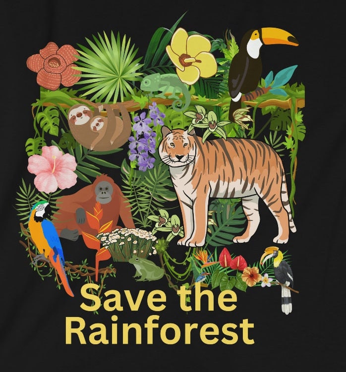 Save the Rainforest T-shirt, Rainforest Shirt, Rainforest Tee - Etsy