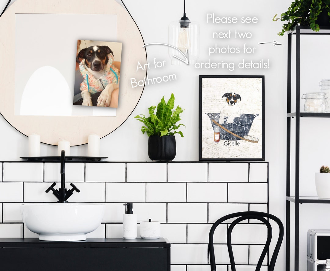 Bath Time Theme, Pet Portrait digital Download Print & Frame, or Create ...