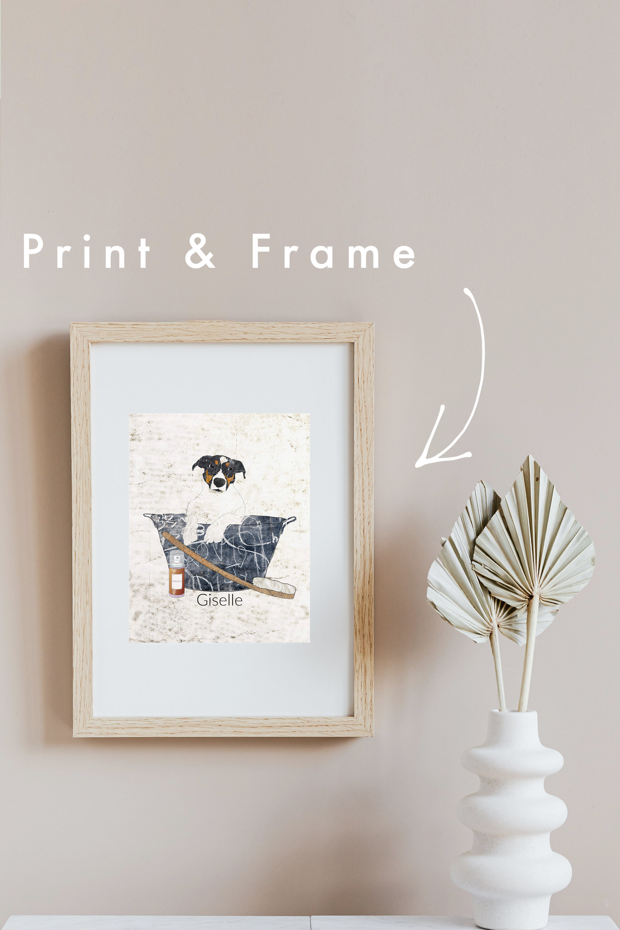 Bath Time Theme, Pet Portrait digital Download Print & Frame, or Create ...