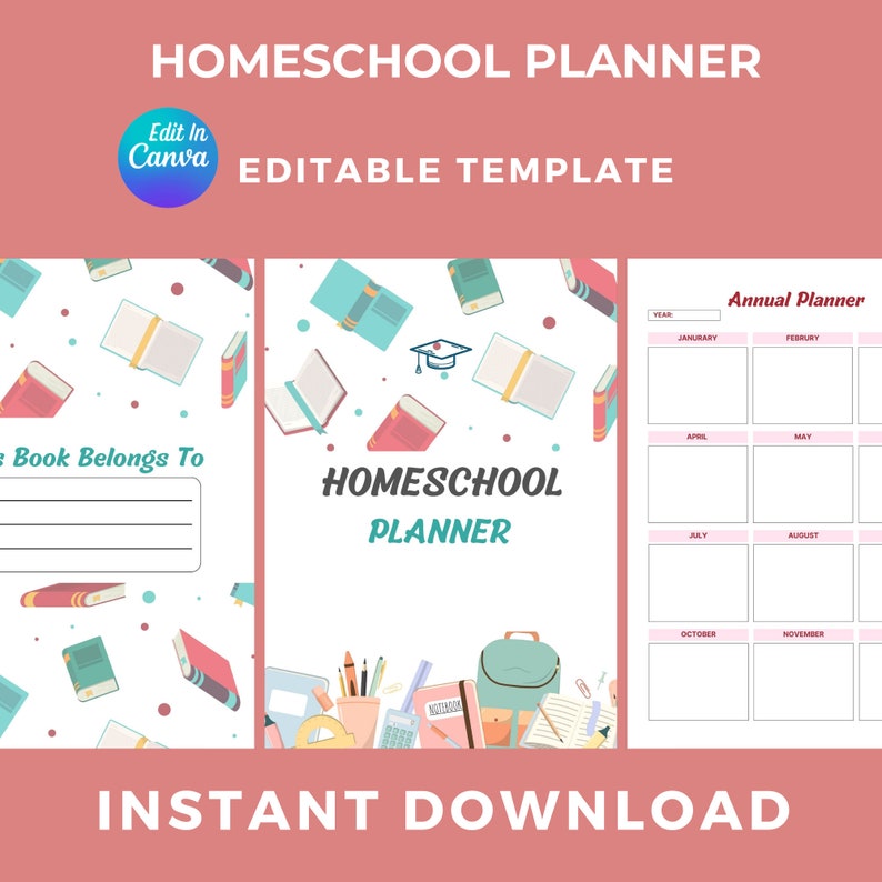 Homeschool Routine Planner | Editable Homeschool Canva Template ...