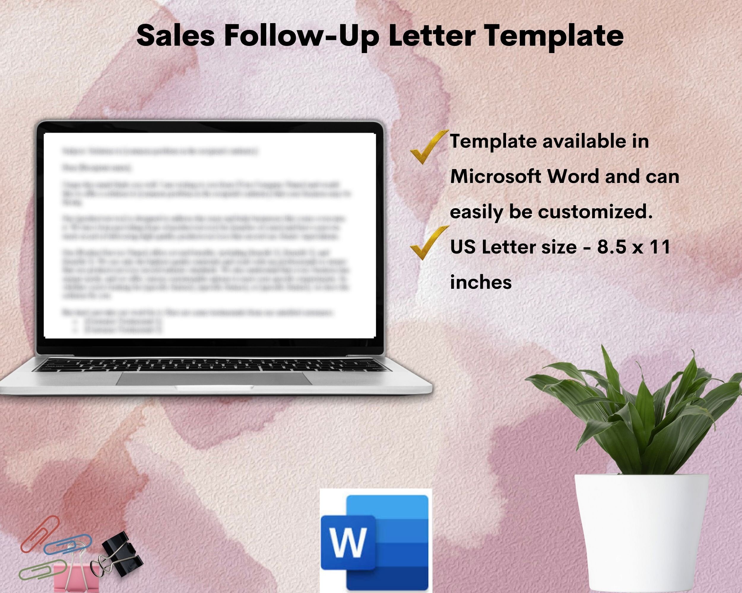 Sales Follow-up Letter Template in Microsoft Word, Customizable Sales ...
