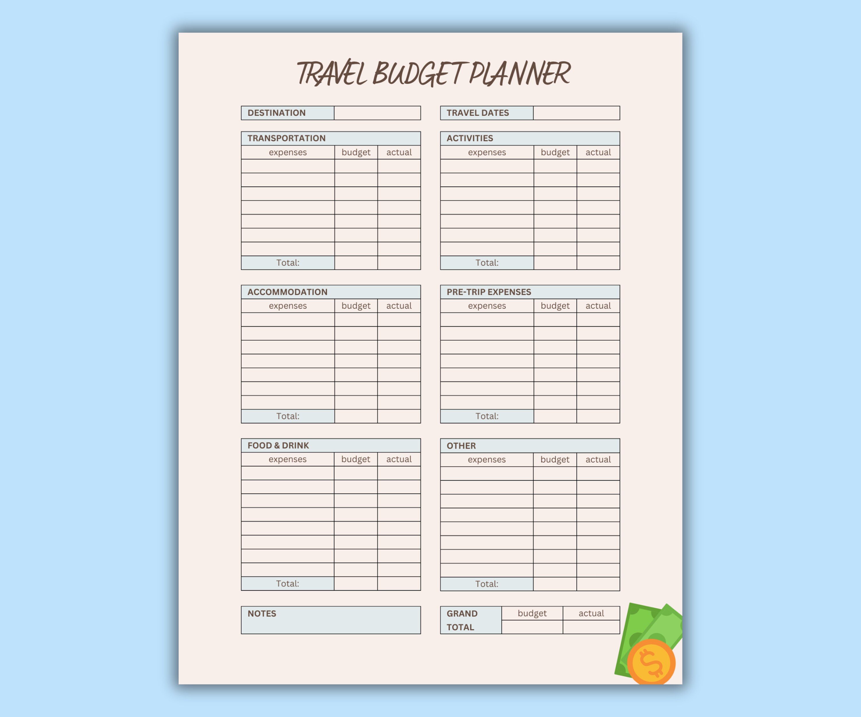 Ultimate Summer Vacation Planner: Printable 15-page Organizer for ...