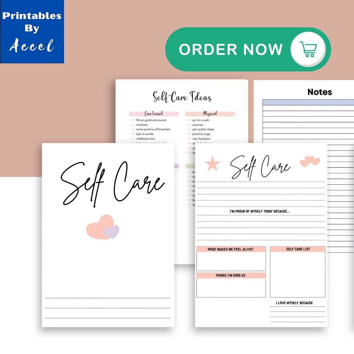 Self-care Checklist Planner Printable Planner 09 Pages Planner ...