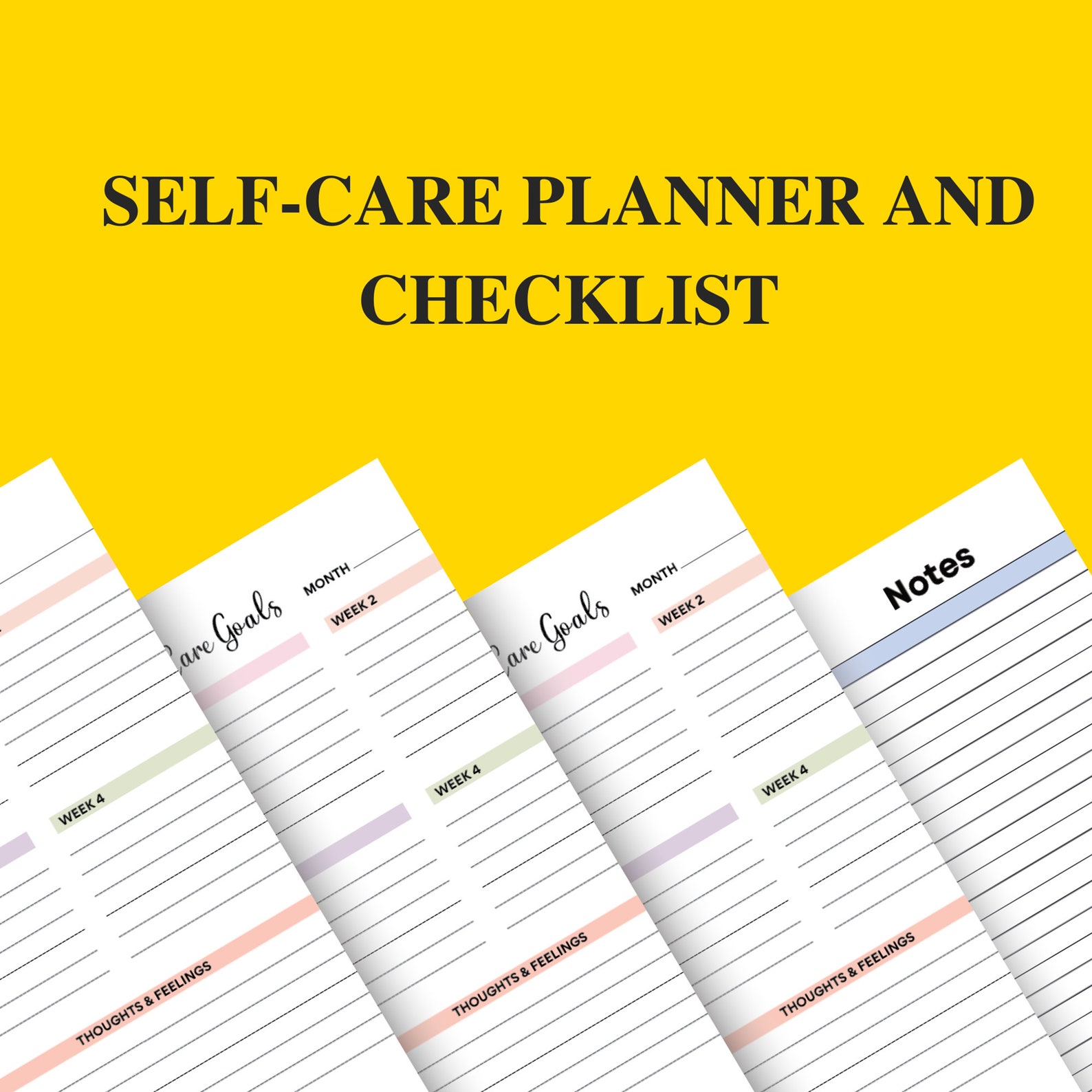 Self-care Checklist Planner Printable Planner 09 Pages Planner ...