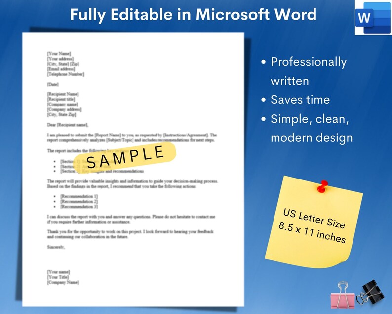 Professional Report Enclosure Letter Template | Editable Microsoft Word ...