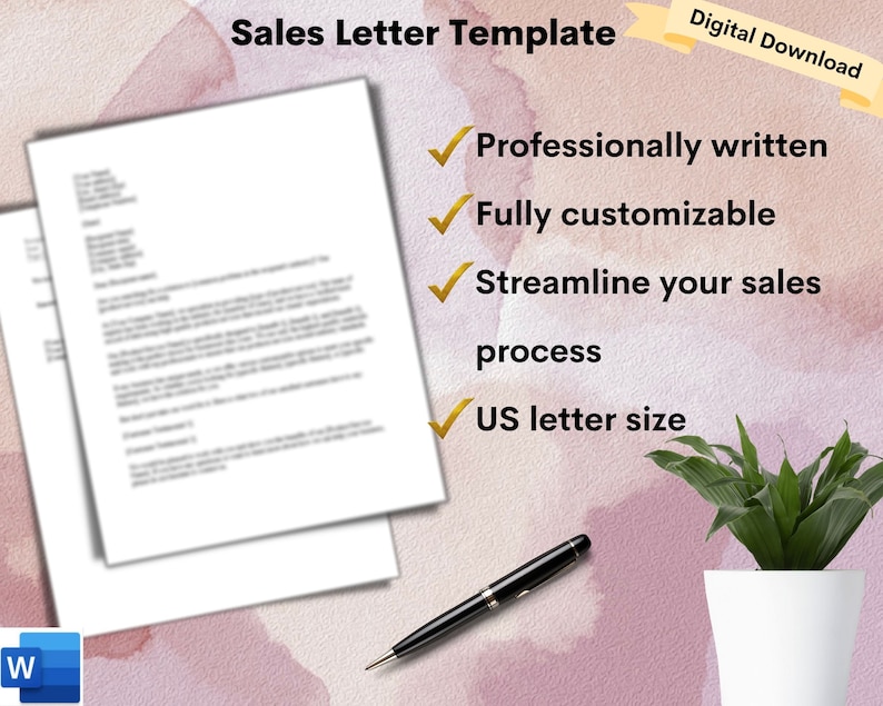 Sales Follow-up Letter Template in Microsoft Word, Customizable Sales ...