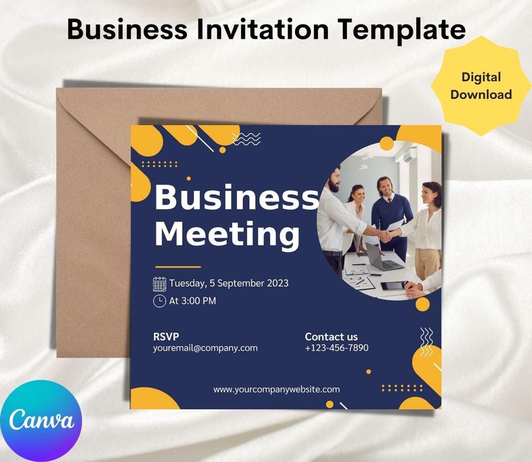 Editable Invitation Template, Business Meeting Invitation Template ...