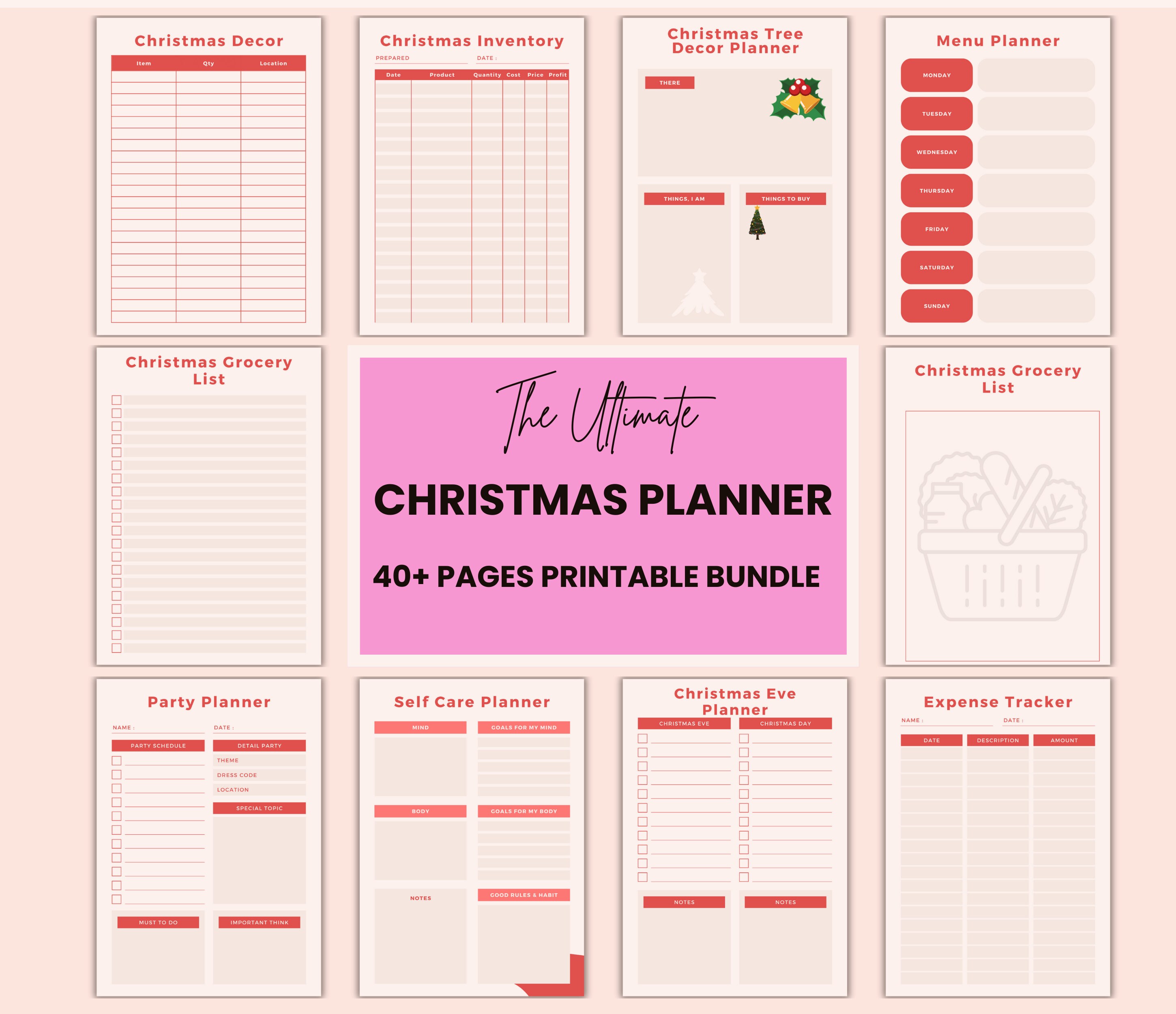 The Ultimate Christmas Printable Planner, Holiday Event Planner ...
