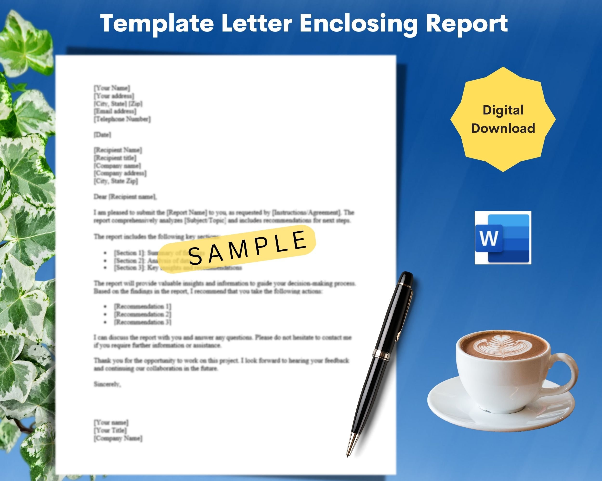 Professional Report Enclosure Letter Template | Editable Microsoft Word ...