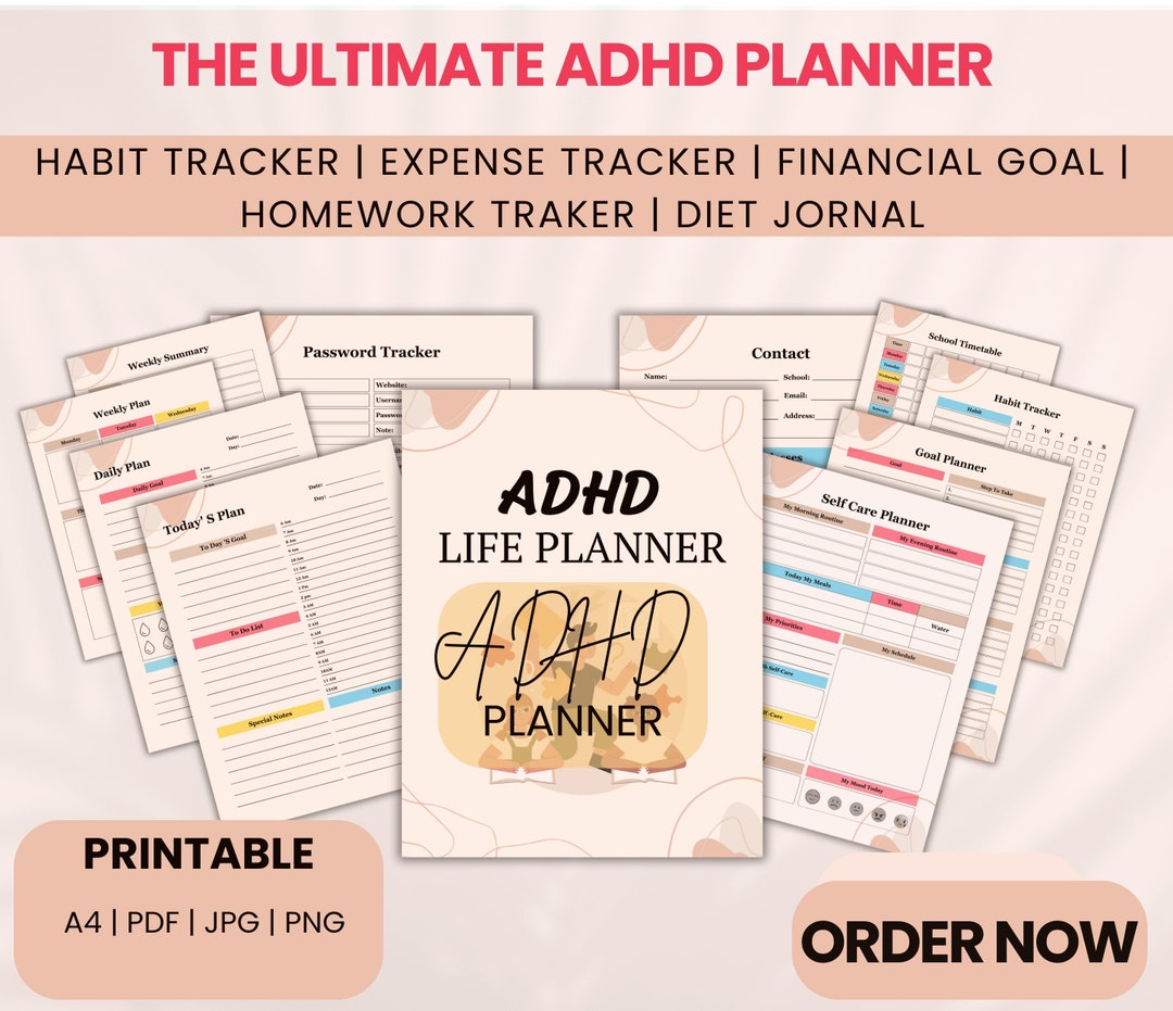 ADHD Life Planner | Printable Adhd Planner for Kids | 30 Days Challenge ...