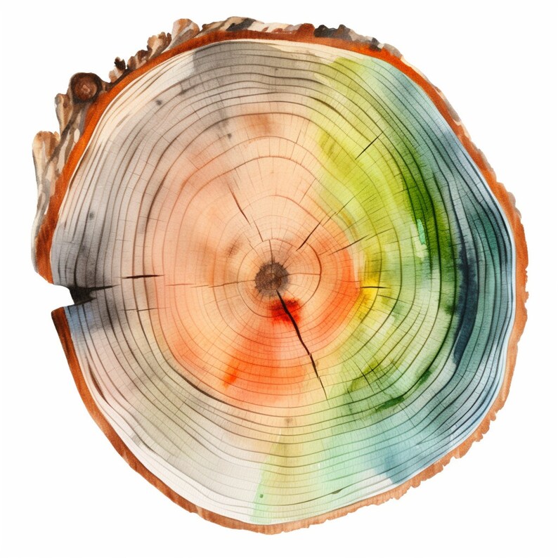 Tree Ring Wall Art in a Set of 4 to Be Downloaded and Printed. - Etsy