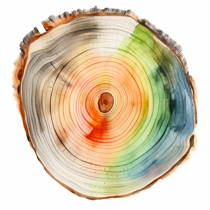 Tree Ring Wall Art in a Set of 4 to Be Downloaded and Printed. - Etsy