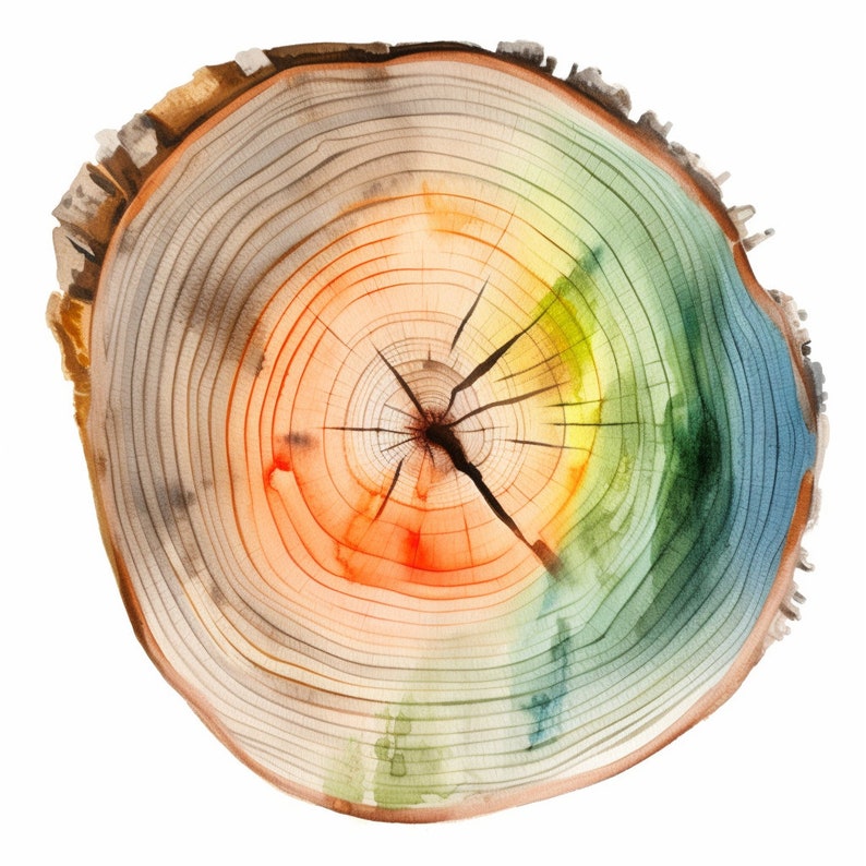 Tree Ring Wall Art in a Set of 4 to Be Downloaded and Printed. - Etsy