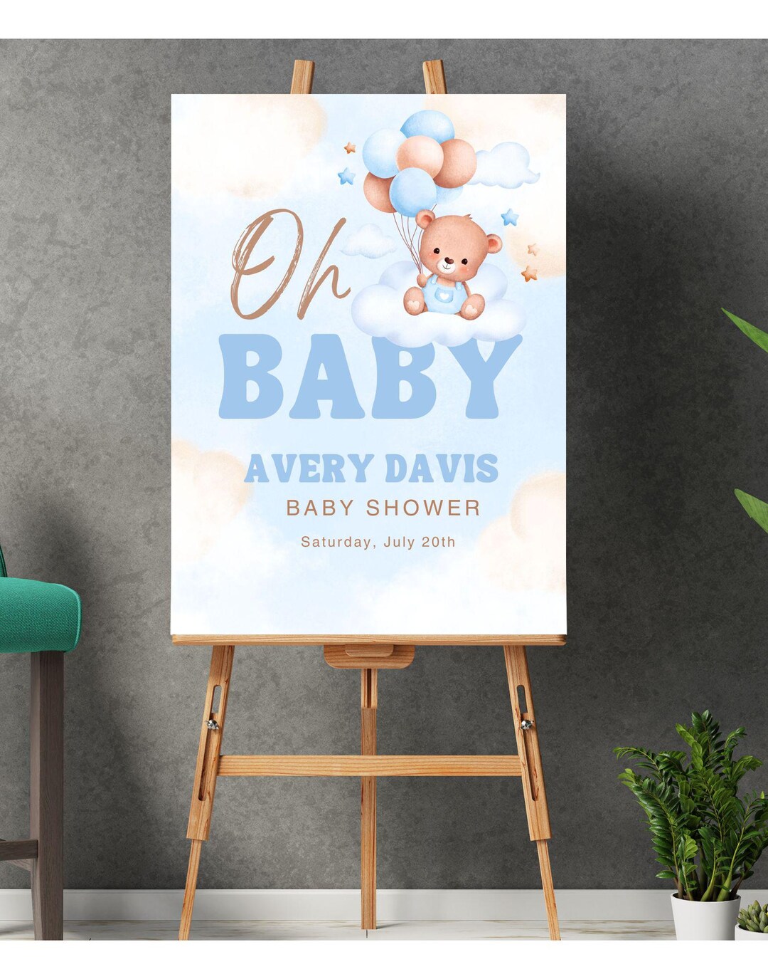 Oh Baby Bear , Baby Shower Welcoming Sign for Party Decor - Etsy