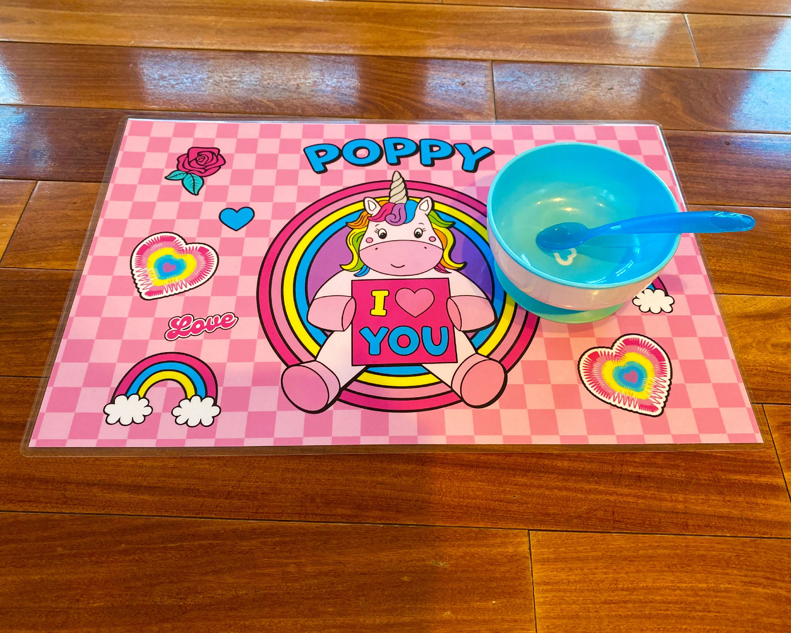 Custom Personalized Unicorn Placemat Double Sided Laminated-kids ...