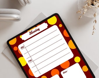 Printable Retro Daily Planner Groovy Digital Download Seventies ...