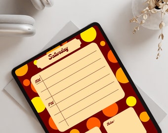 Printable Retro Daily Planner Groovy Digital Download Seventies ...