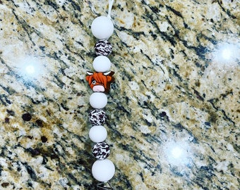 Dark Highland Cow Custom Pacifier Clip Baby Accessories Baby Shower ...