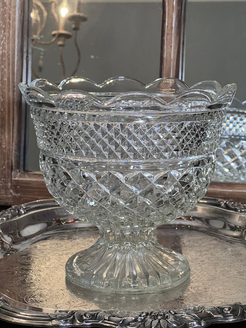 Vintage Wexford Anchor Hocking Centerpiece Pedestal Bowl/compote - Etsy
