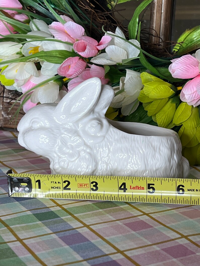 Vintage Ceramic Easter Bunny Planter - Etsy