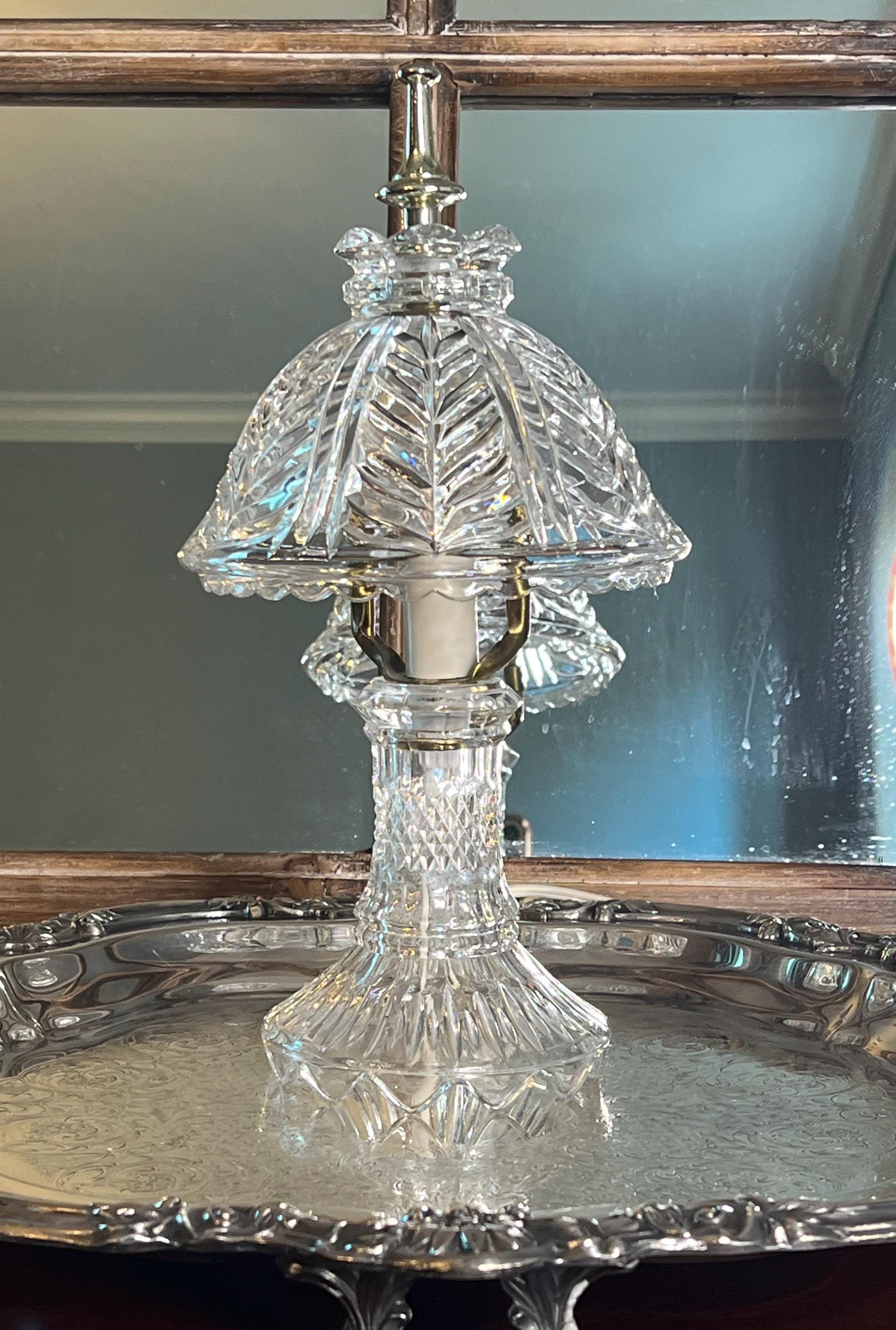 Vintage Crystal Table Lamp/crystal Lamp/boudoir Lamp/crystal Accent ...