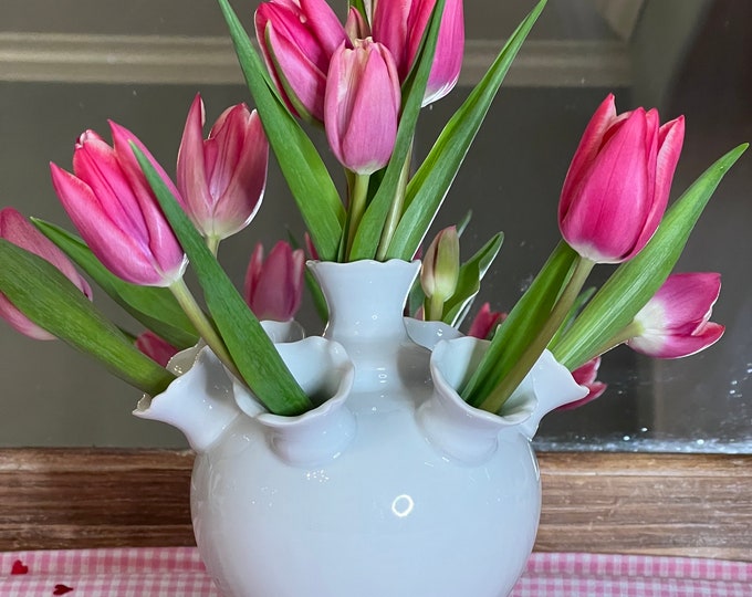 Andrea by Sadek 7 Spout White Tulip Vase - Etsy