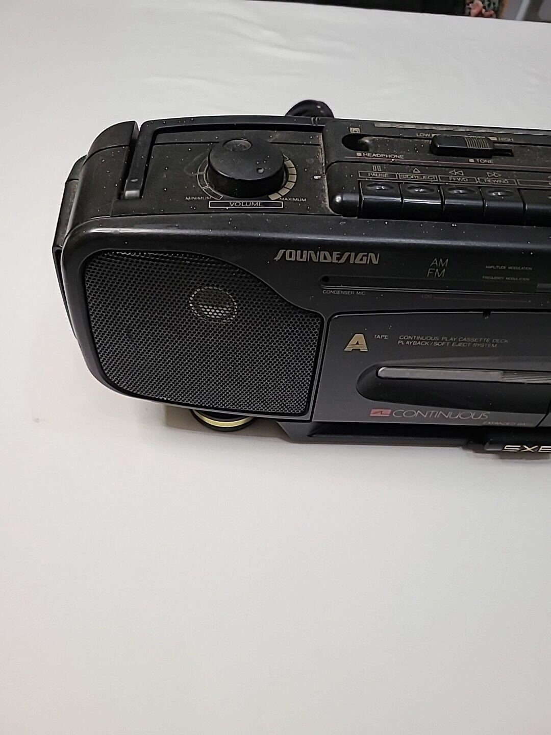 Soundesign Double Cassette Player Recorder Boombox W/ Power Cord PARTS ...