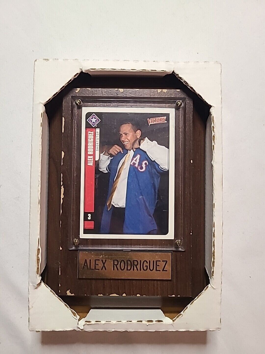 2001 Upper Deck Victory Baseball Card Alex Rodriguez Rangers Wooden ...
