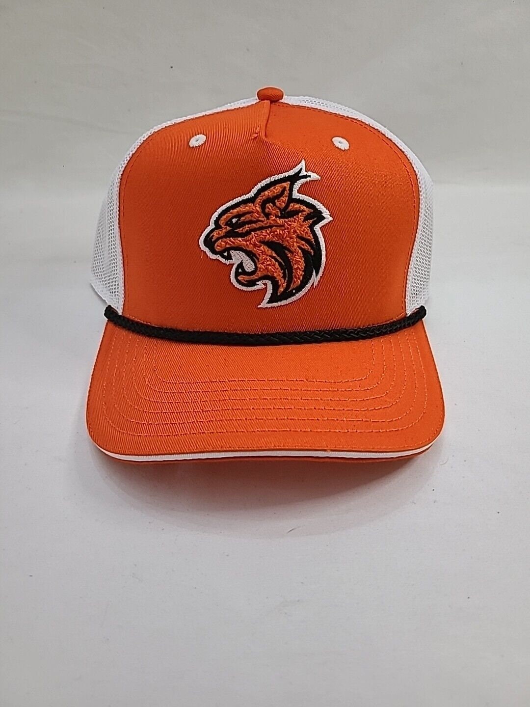 Cap America Roped Wildcat Lynx Logo Orange/white Embroidered Mesh ...