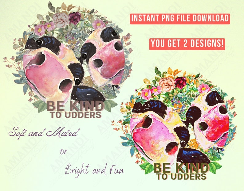 Be Kind to Udders PNG Downloadable File, Cute Cow PNG, Be Kind - Etsy