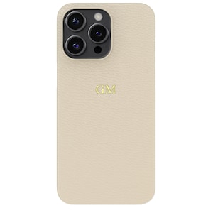Cream Custom Genuine Pebble Leather iPhone Case, Classy ...