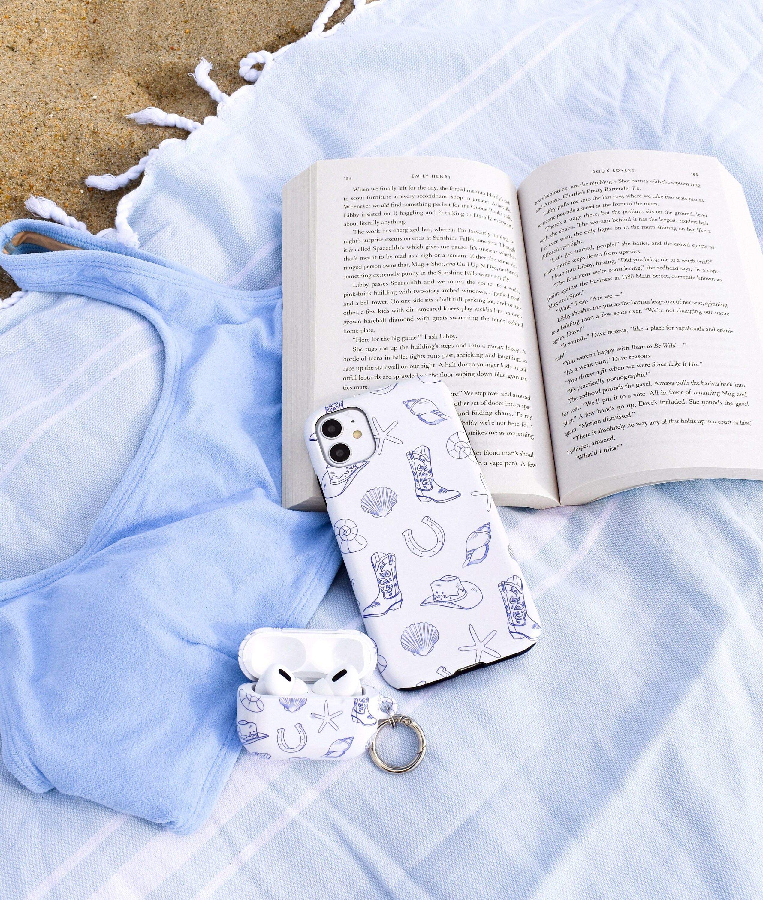 Coastal Cowgirl Aesthetic Blue Cowboy Boots Sea Shells Tough - Etsy