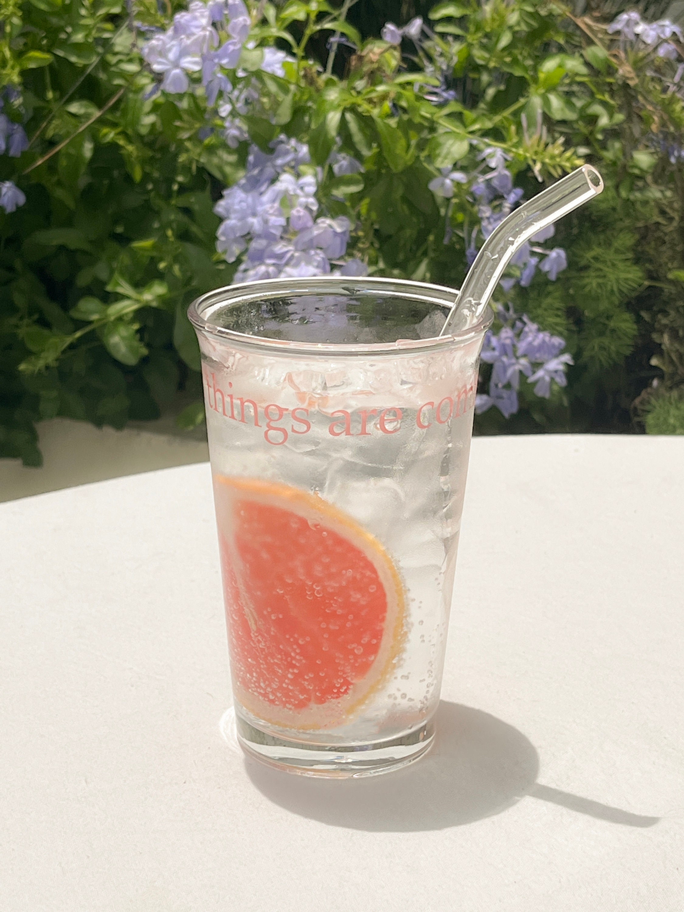 Pink Iced Coffee Cup Glass Coffee Cup Ice Coffee Glass Quote Glass Cup ...