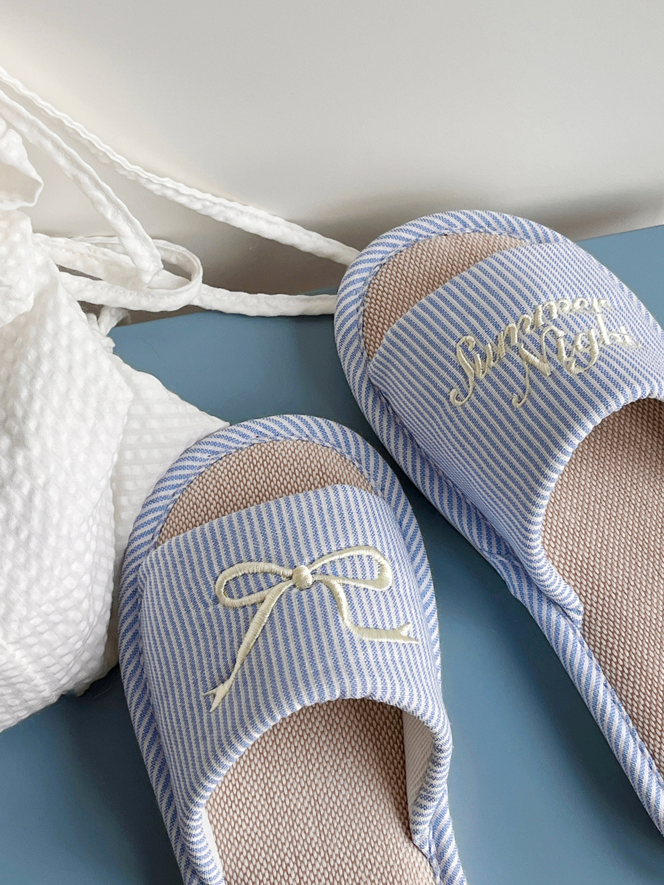 Bow Slipper Indoor Slipper Linen Slipper Cotton Slipper House Slipper ...