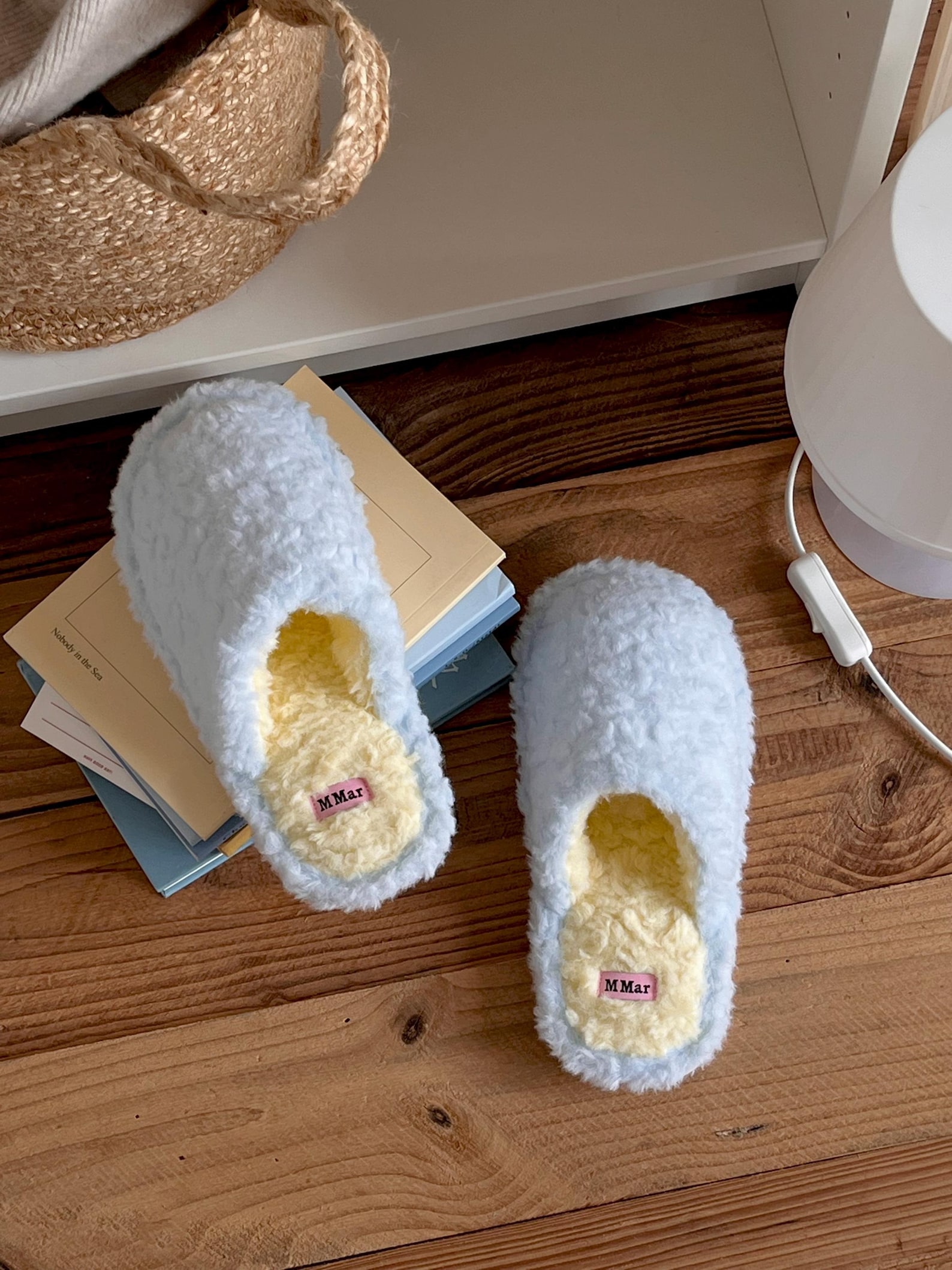 Baby Blue Fuzzy Slippers | Cozy Plush House Shoes | Fluffy Fleece-lined ...