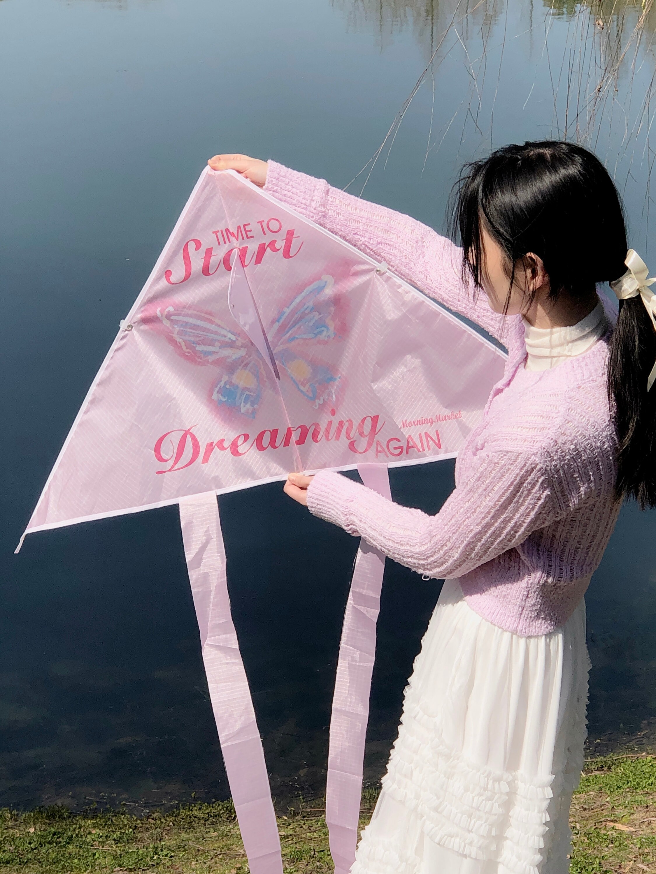 Pink Flying Kite Blue Flying Kite Dreamy Flying Kite Outdoor Toys ...
