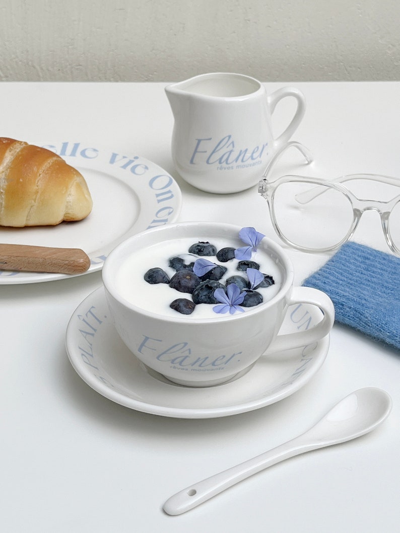 Baby Blue Ceramic Dinnerware Set Ceramic Coffee Cup Ceramic Plates ...