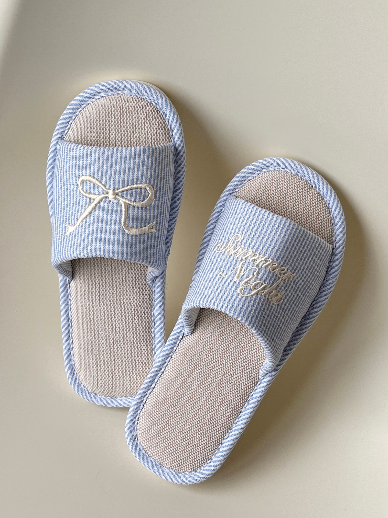 Bow Slipper Indoor Slipper Linen Slipper Cotton Slipper House Slipper ...
