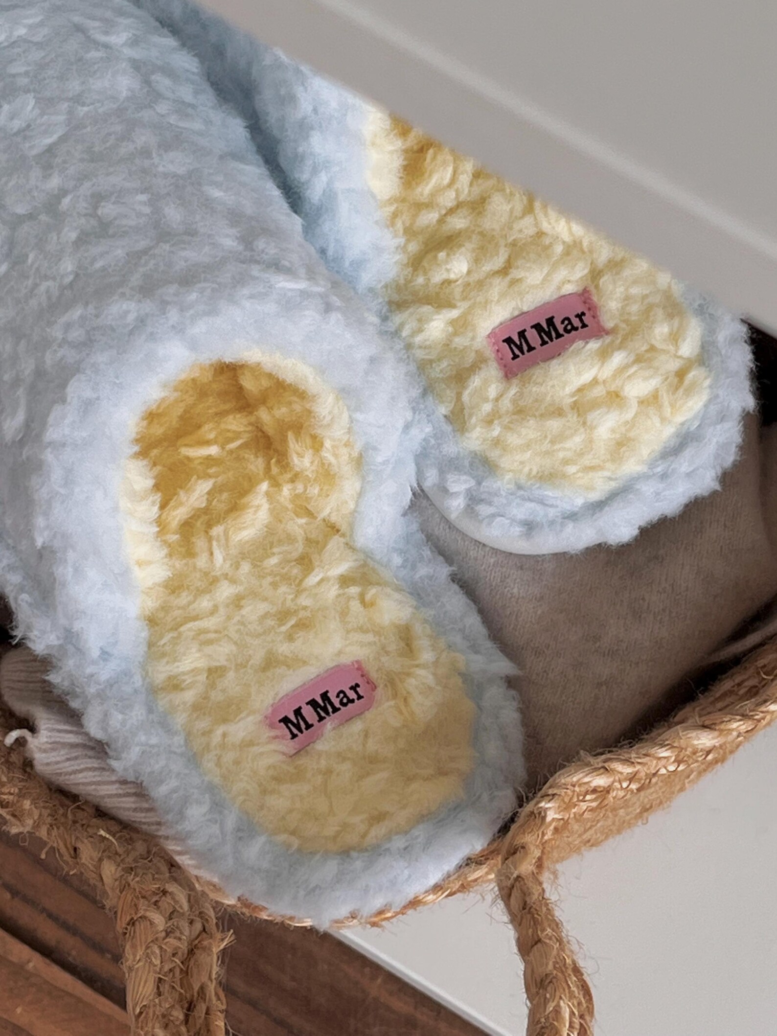 Baby Blue Fuzzy Slippers | Cozy Plush House Shoes | Fluffy Fleece-lined ...
