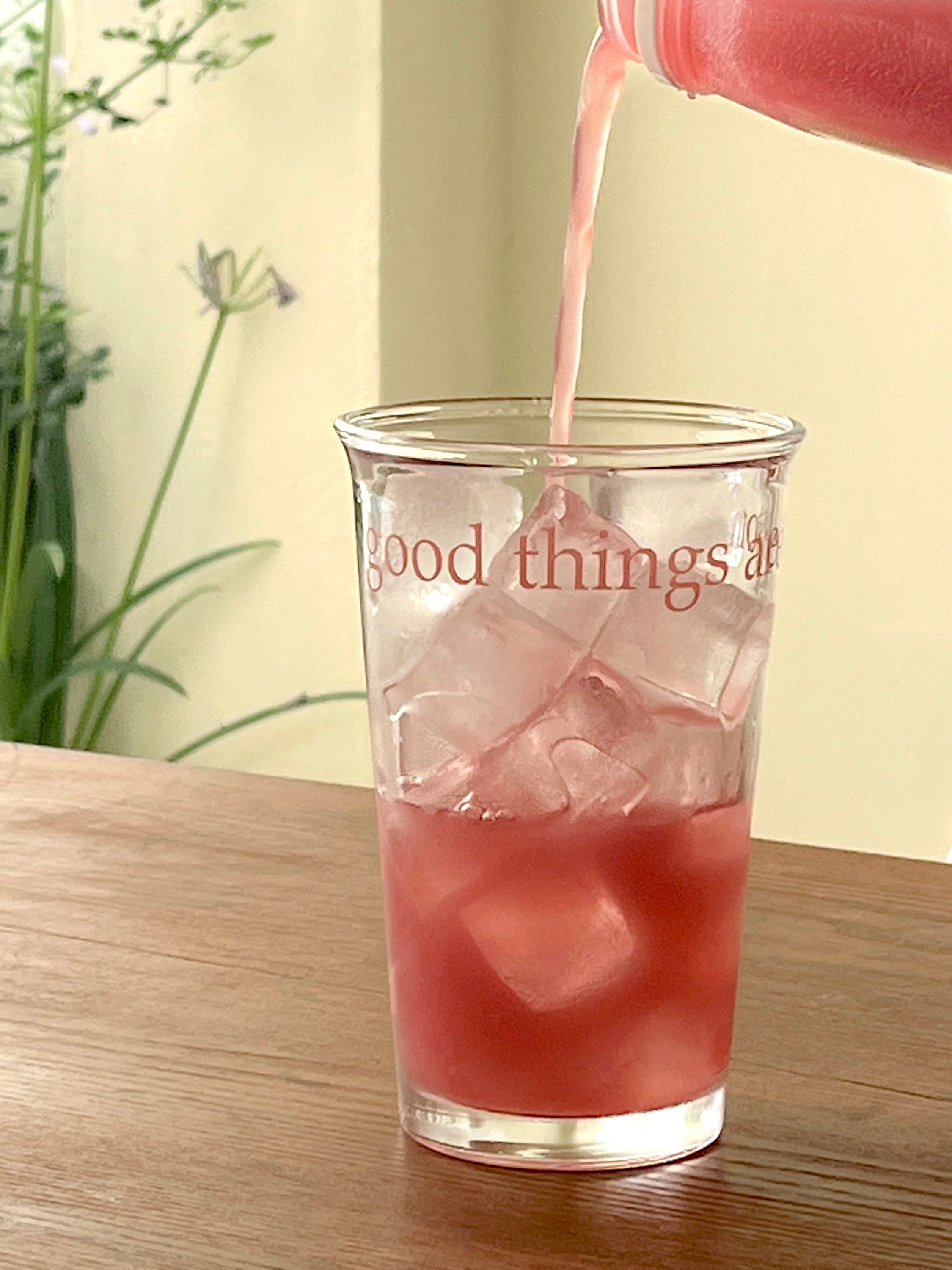 Pink Iced Coffee Cup Glass Coffee Cup Ice Coffee Glass Quote Glass Cup ...