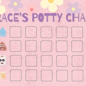 Floral Toilet Training Chart, Potty Training, Potty Chart, Printable ...