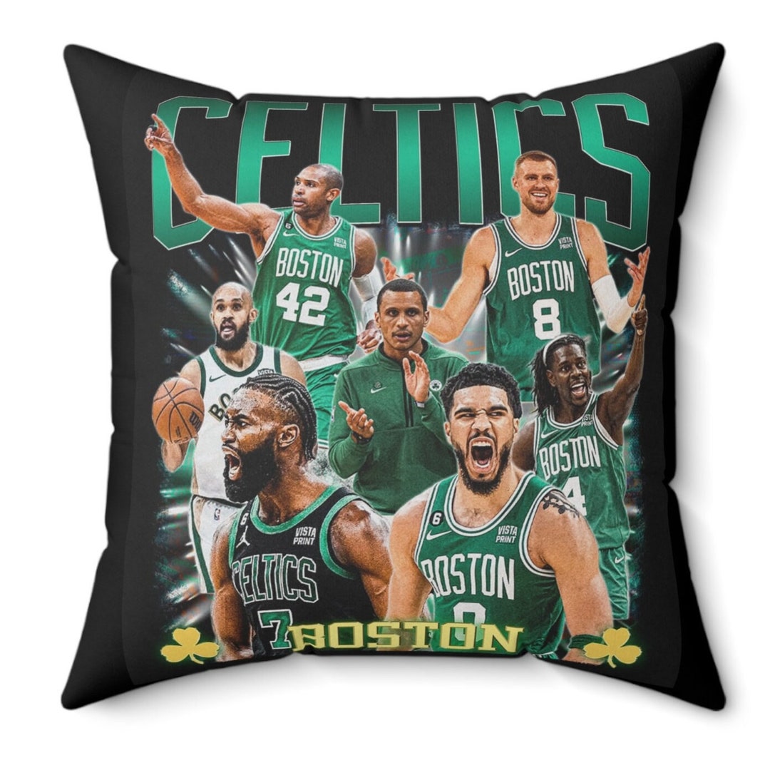 Boston Celtics NBA Basketball Fan Pillow Tatum Brown Holiday White ...