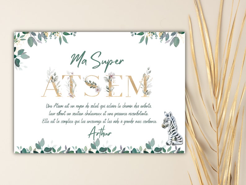 Affiche atsem personnalisée Affiche citation atsem Cadeau - Etsy France