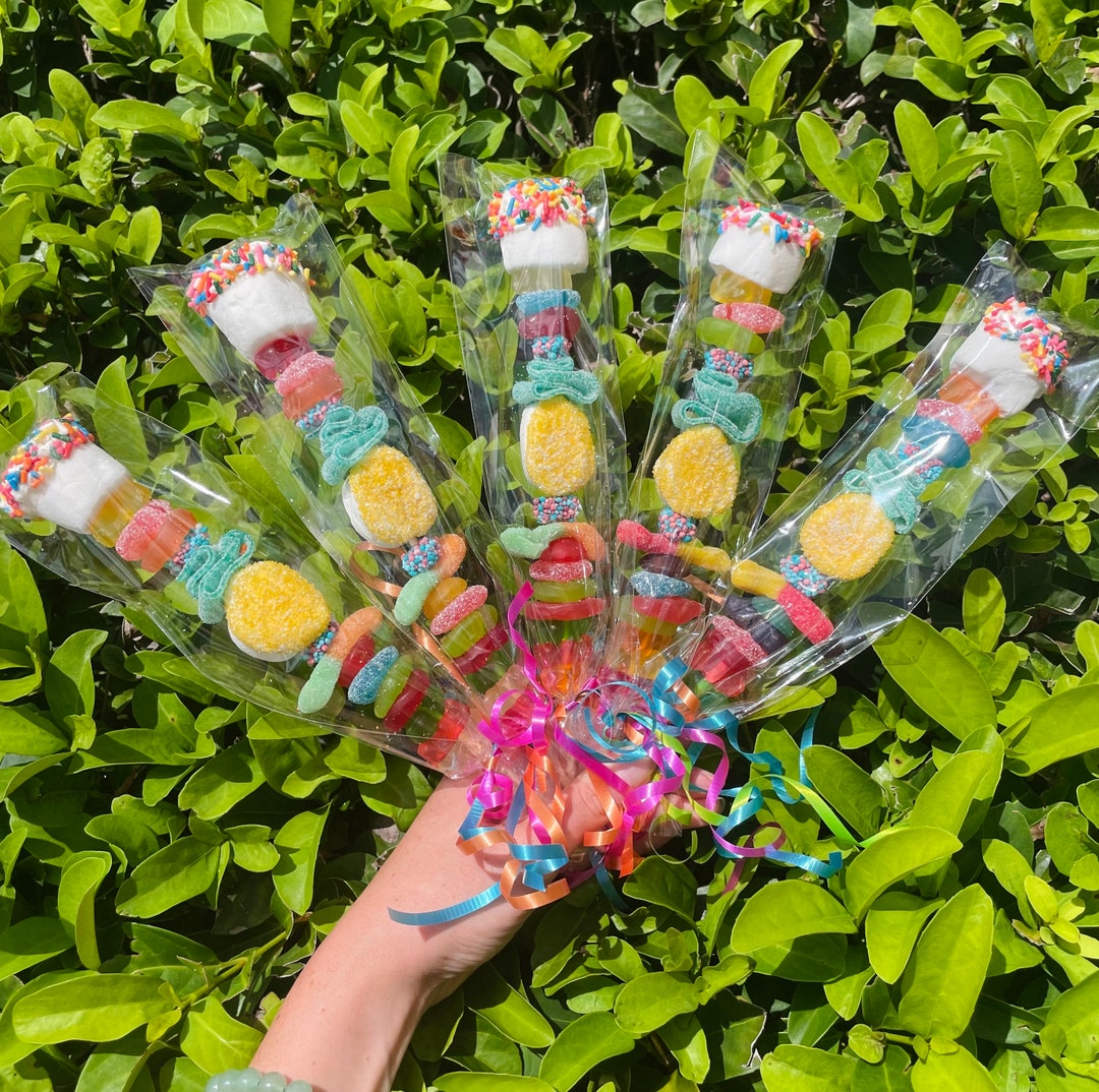 20+ Pineapple Hawaiian Luau Candy Kabobs! Tropical Birthday Party ...