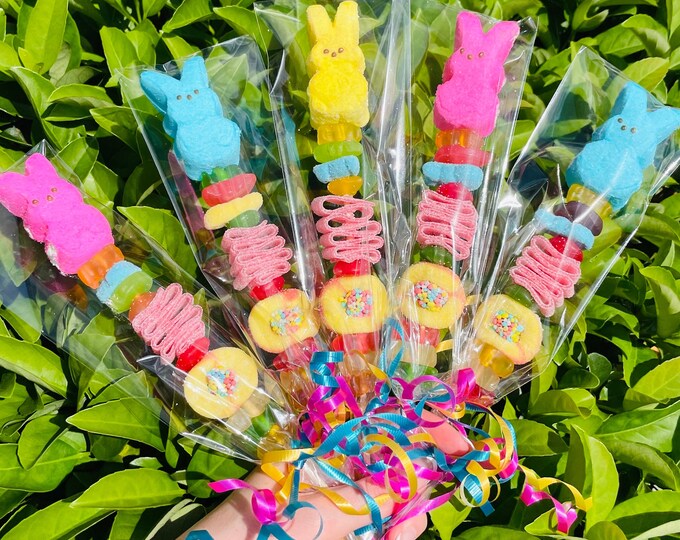 Easter Bunny Peeps Pastel Gummy Assorted Candy Kabob (12 Pieces ...