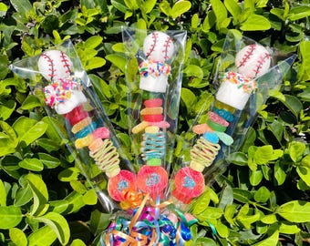 10+ BASEBALL Candy Kabobs! Personalized Party Favors, Baseball Party ...
