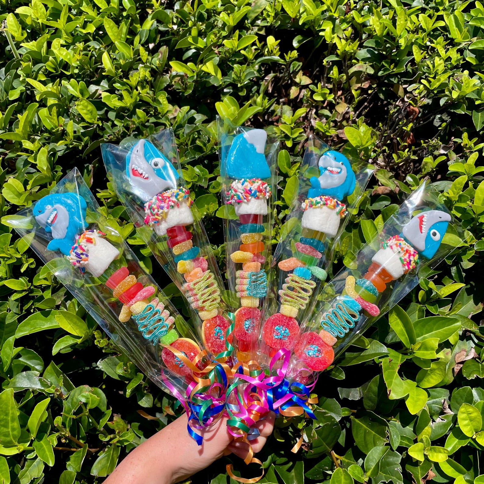 Shark Candy Kabobs! Shark Themed Birthday Party Favors, Shark Birthday ...
