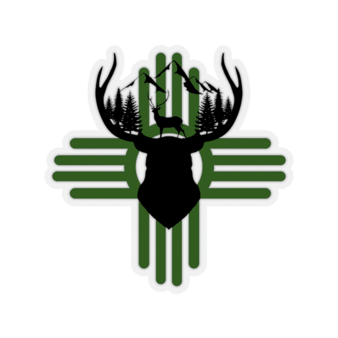 Zia Symbol Hunt Deer Landscape Kiss-cut Stickers - Etsy