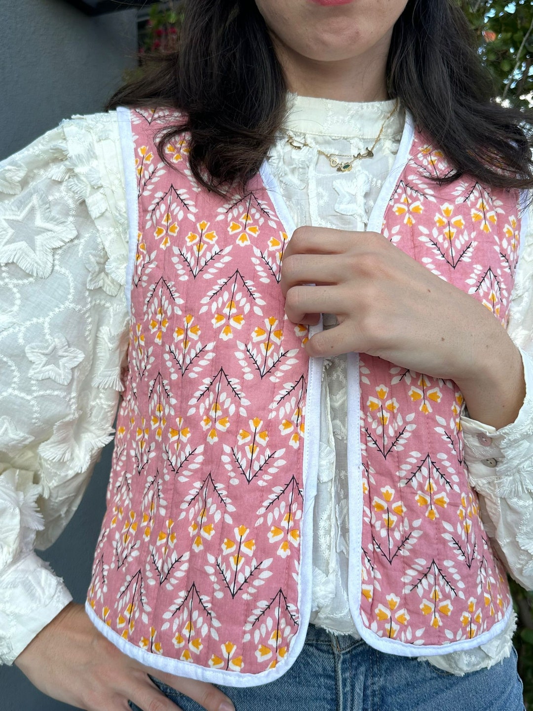 Cotton Quilted Vest - Etsy